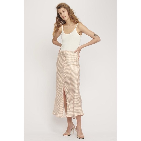 Silk Laundry | Skirts | Silk Laundry Button Up Bias Cut Midi Skirt In ...